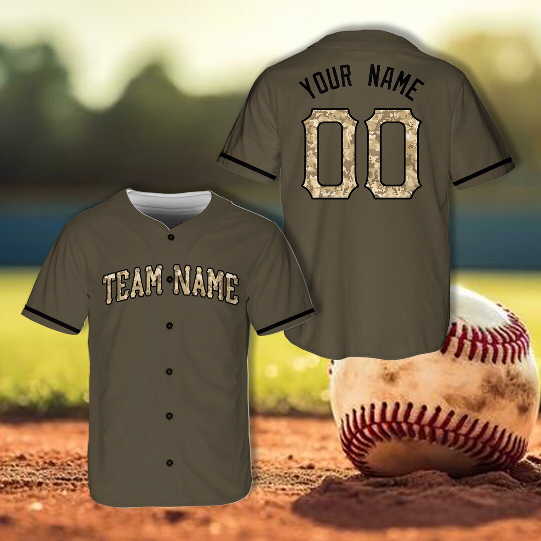 Custom Military Camouflage Pattern Baseball Jersey Personalized ...