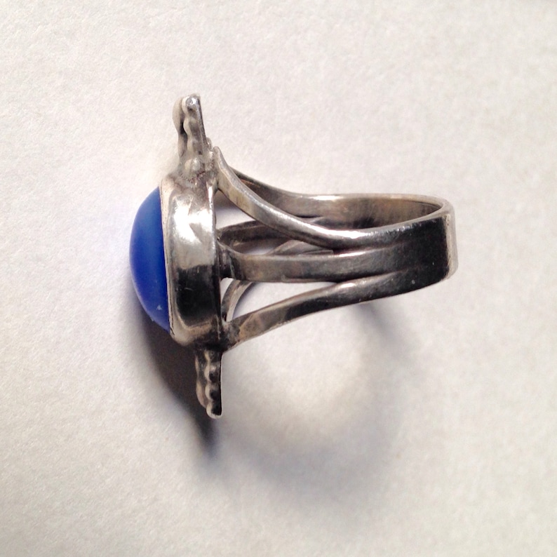 Cobalt Blue Sterling Silver Ring -- Gorgeous! Ethnic and Classic, Hand ...