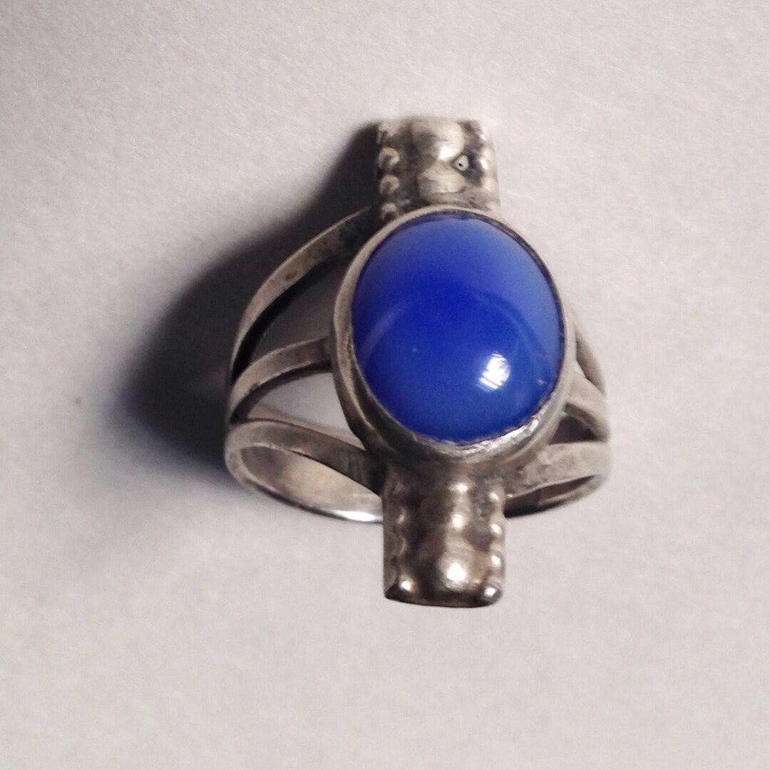 Cobalt Blue Sterling Silver Ring -- Gorgeous! Ethnic and Classic, Hand ...