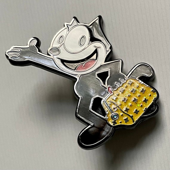 Felix the Cat!! Lustrous Enameled Pin, SO Much Fun! - Gem
