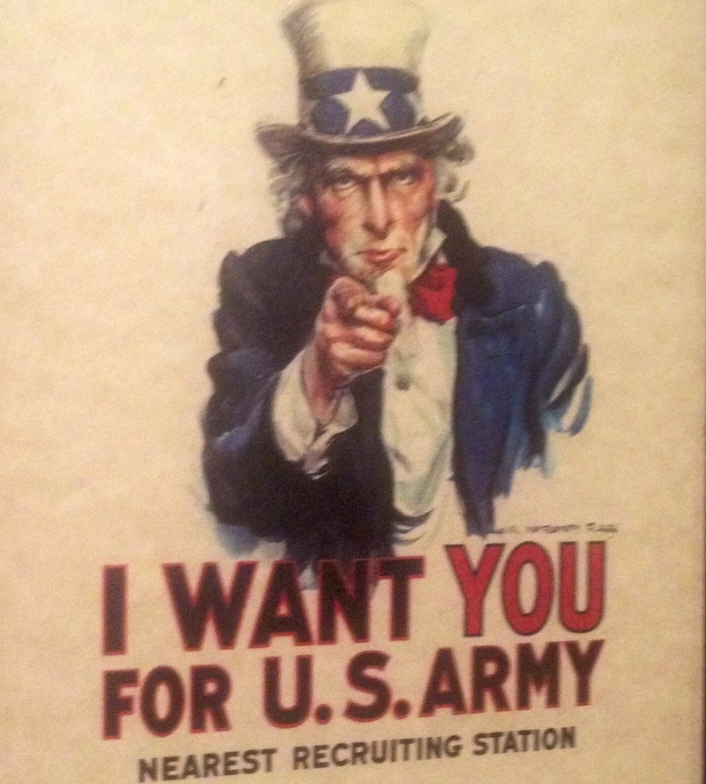 UNCLE SAM U.S. Army Recruiting Poster Replica in Beautiful - Etsy