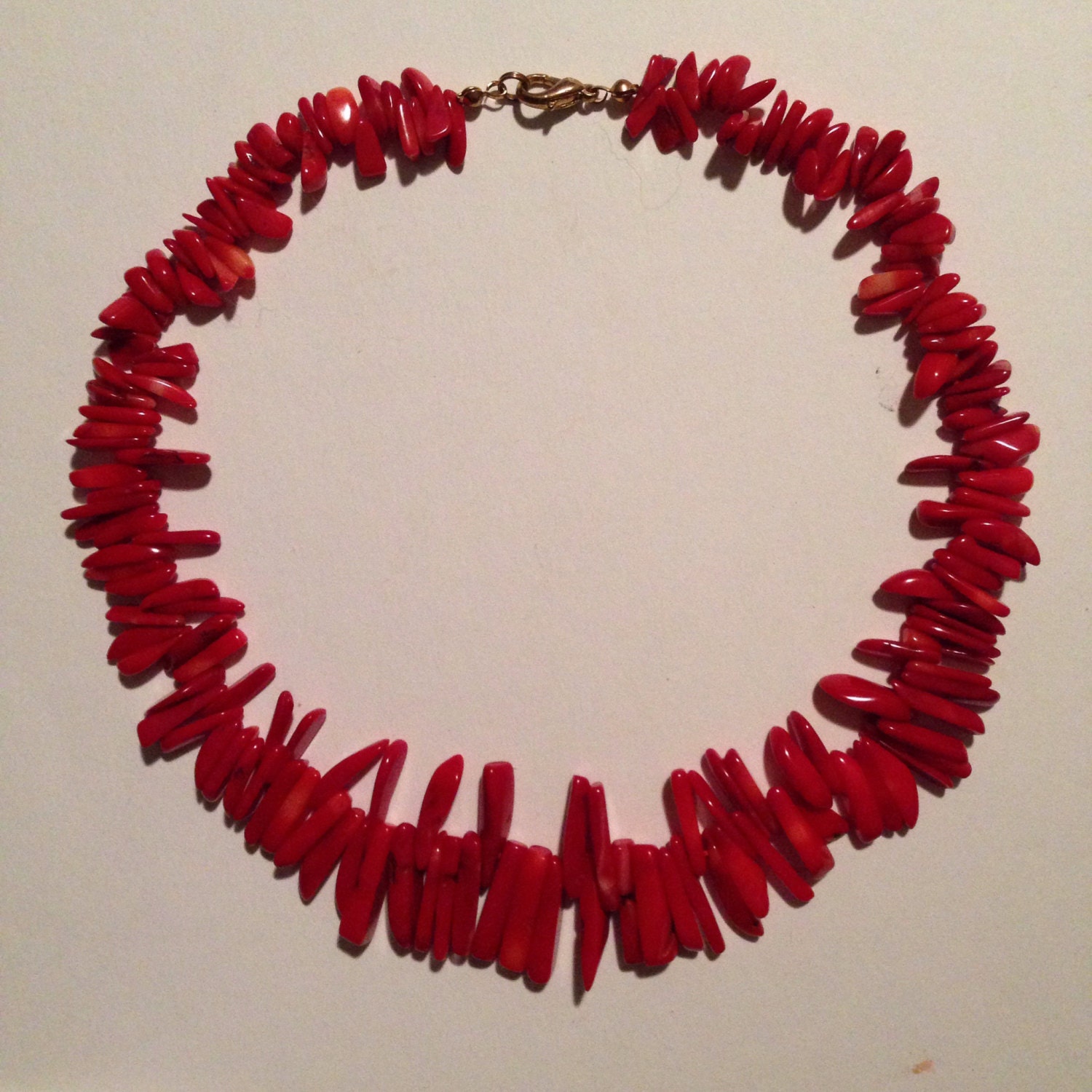 REAL CORAL Necklace, RARE, Large Polished Pieces, Vintage 1980's Simply ...