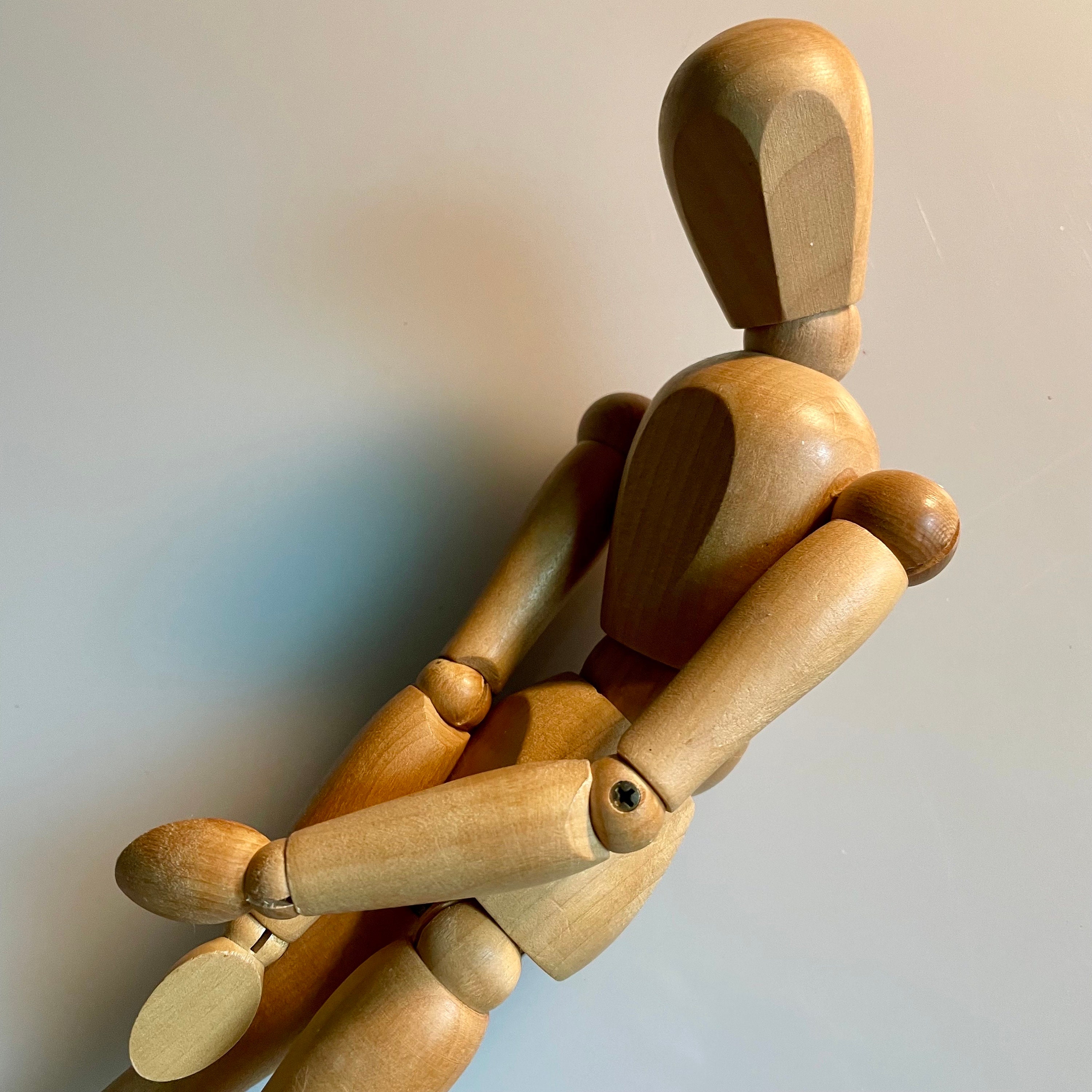 Artists Poseable Mannequin Jointed Wood on Thick Base Pose Me Draw Me ...