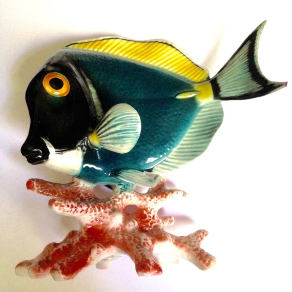 GOEBEL Porcelain Fish A Beautiful Powder Blue Tang Glides - Etsy