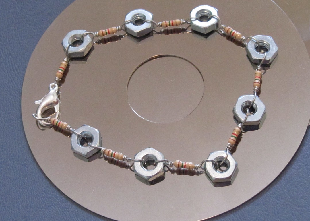 Past to Future Resistors and Hex Nuts Bracelet - Etsy