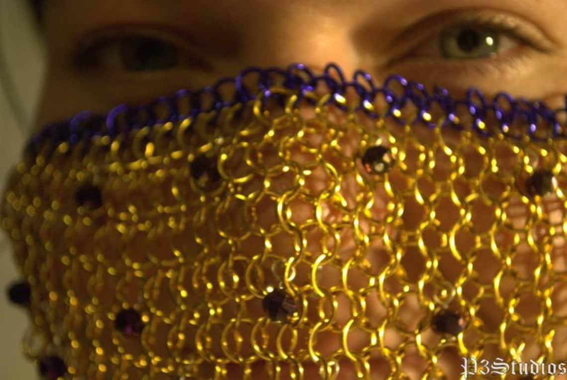 Custom Made Chainmaille Veil With Beads - Etsy