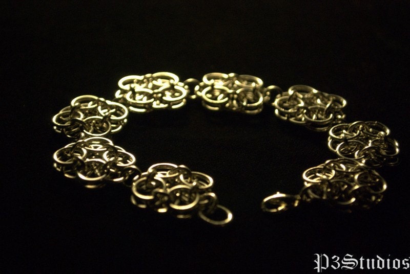 Celtic Knot Chain Mail Bracelet | Etsy