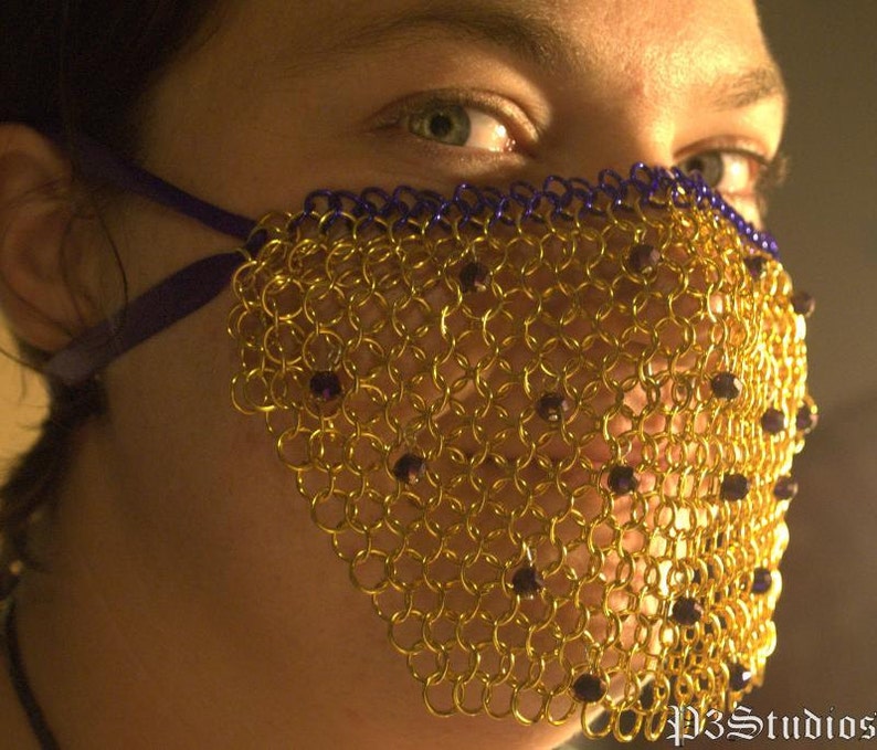 Custom Made Chainmaille Veil With Beads - Etsy
