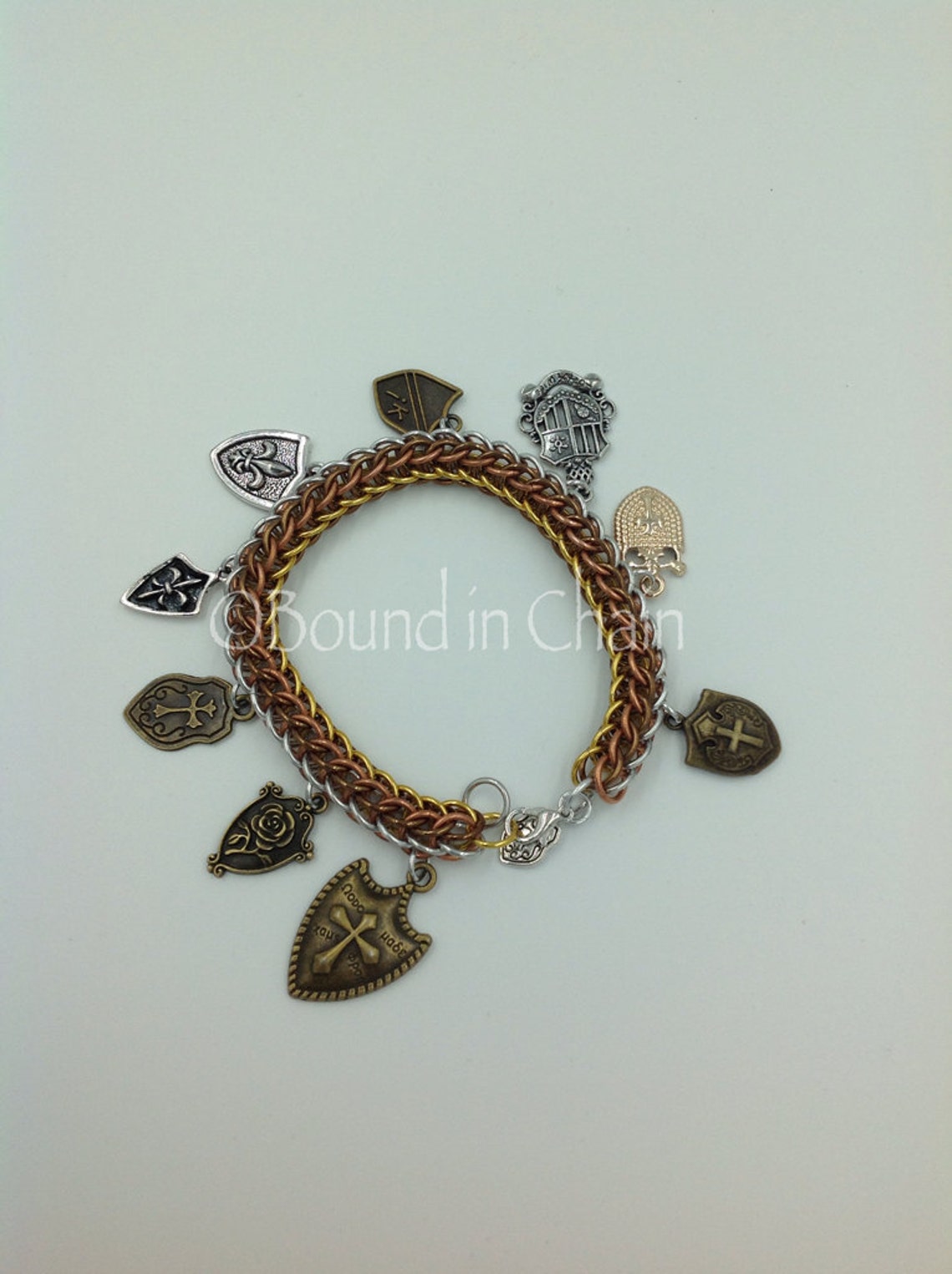 Shield Bracelet Chainmaille Bracelet - Etsy