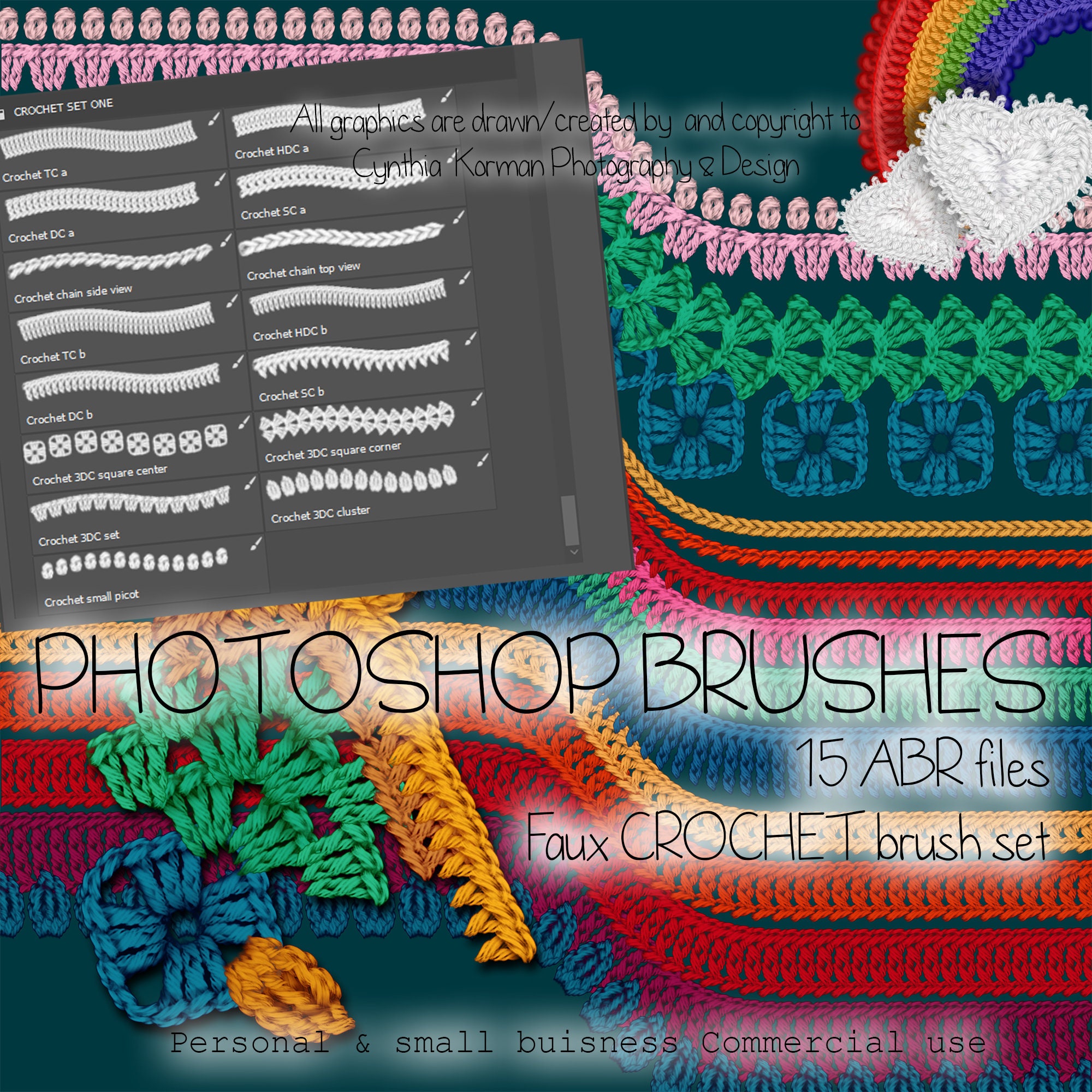 Photoshop Brush Set - Realistic Crochet Brushes SET ONE Starter Pack - Etsy
