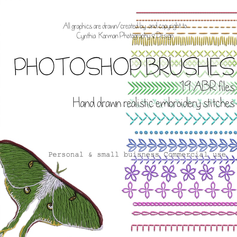 Photoshop Brush Set - Realistic Embroidery Brushes - Etsy