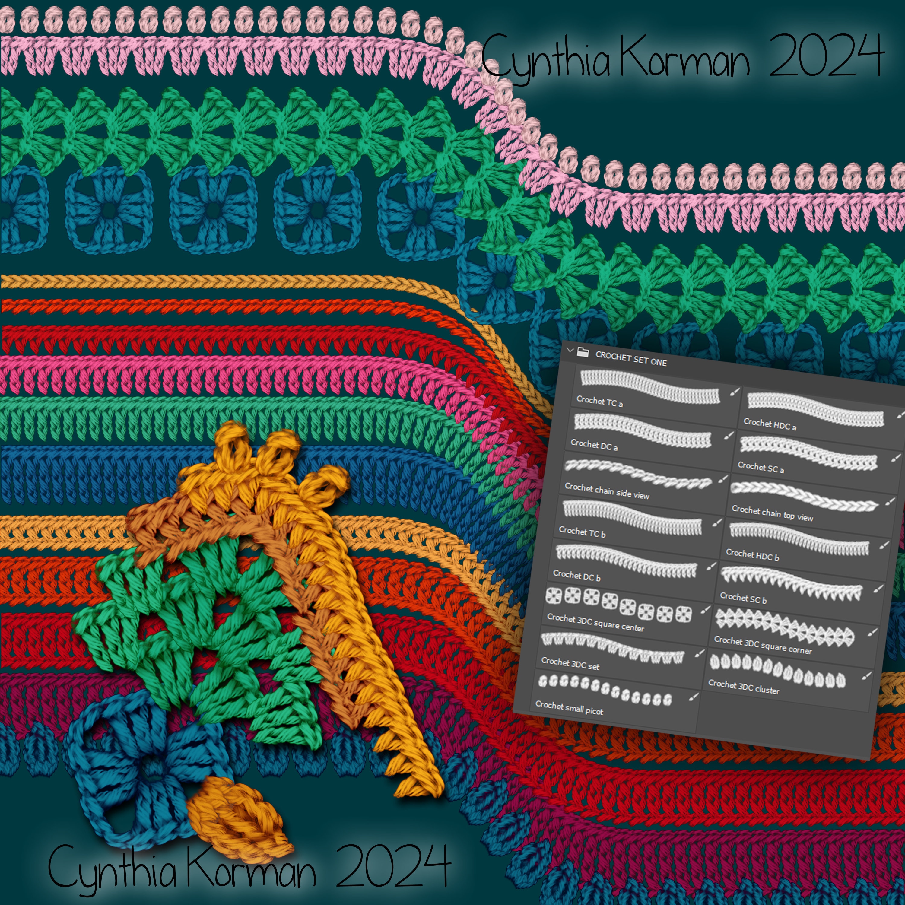 Photoshop Brush Set - Realistic Crochet Brushes SET ONE Starter Pack - Etsy