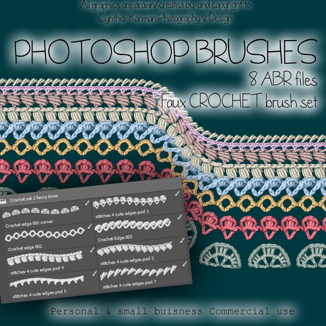 Photoshop Brush Set - Realistic Crochet Brushes SET 2 Edges - Etsy