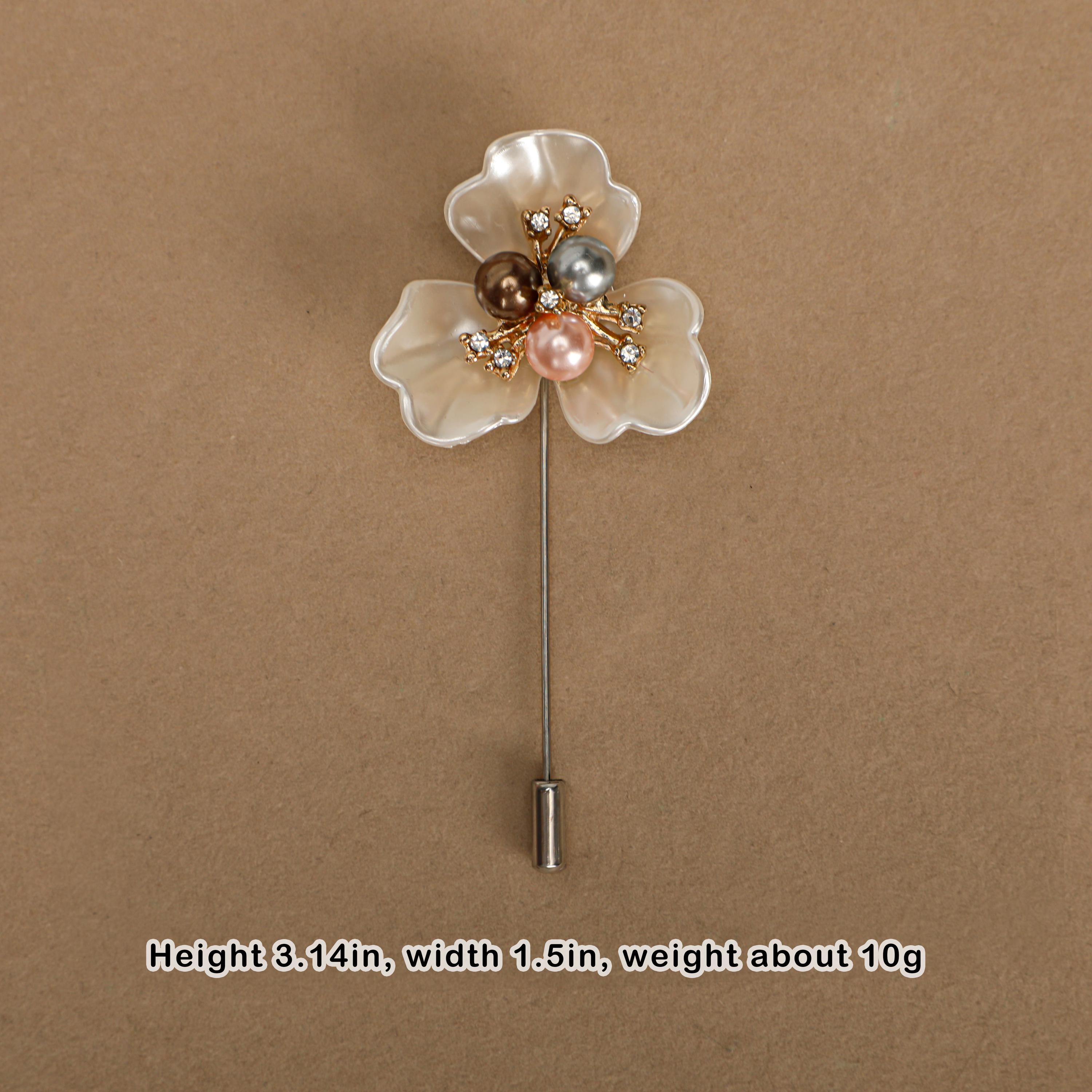 Personalized Brooch, Birth Flower Brooch, Suit Lapel Pin, Flower Stick ...