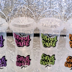 Halloween Treat Bucket, 24 Oz Ghoul Gang Bucket With Lid and Handle ...