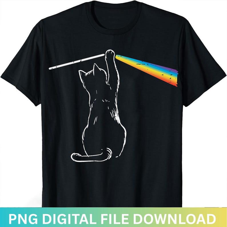 Rainbow Prism Cat PNG – Cool Spectral Light Science Cat Design ...