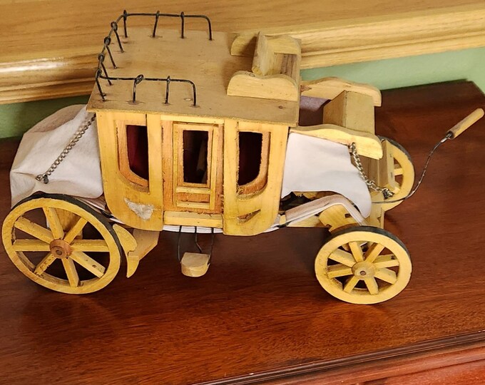Vintage Large 15" Wooden Overland Stagecoach Built Model – Rustic ...