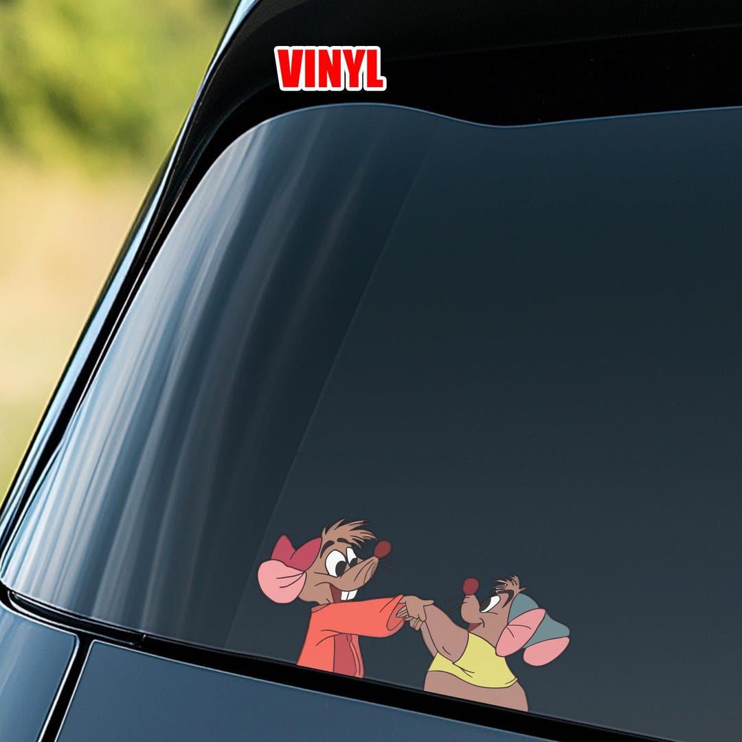 Gus and Jaq Dancing Peeker Peeking Car Window Decals - Bumper ...