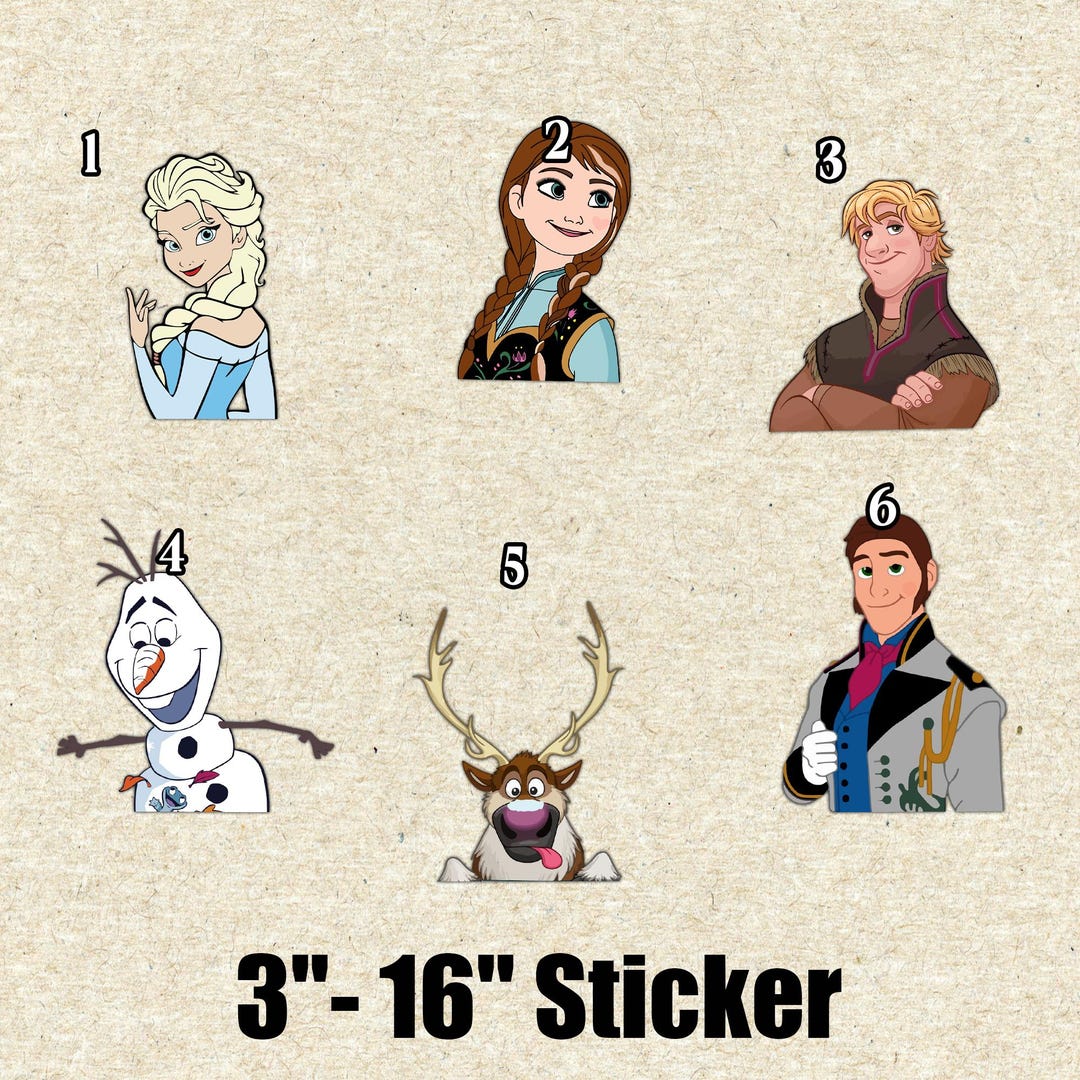 Disney Frozen Peeker Sticker, Disney Frozen Vinyl Decal Featuring Elsa ...