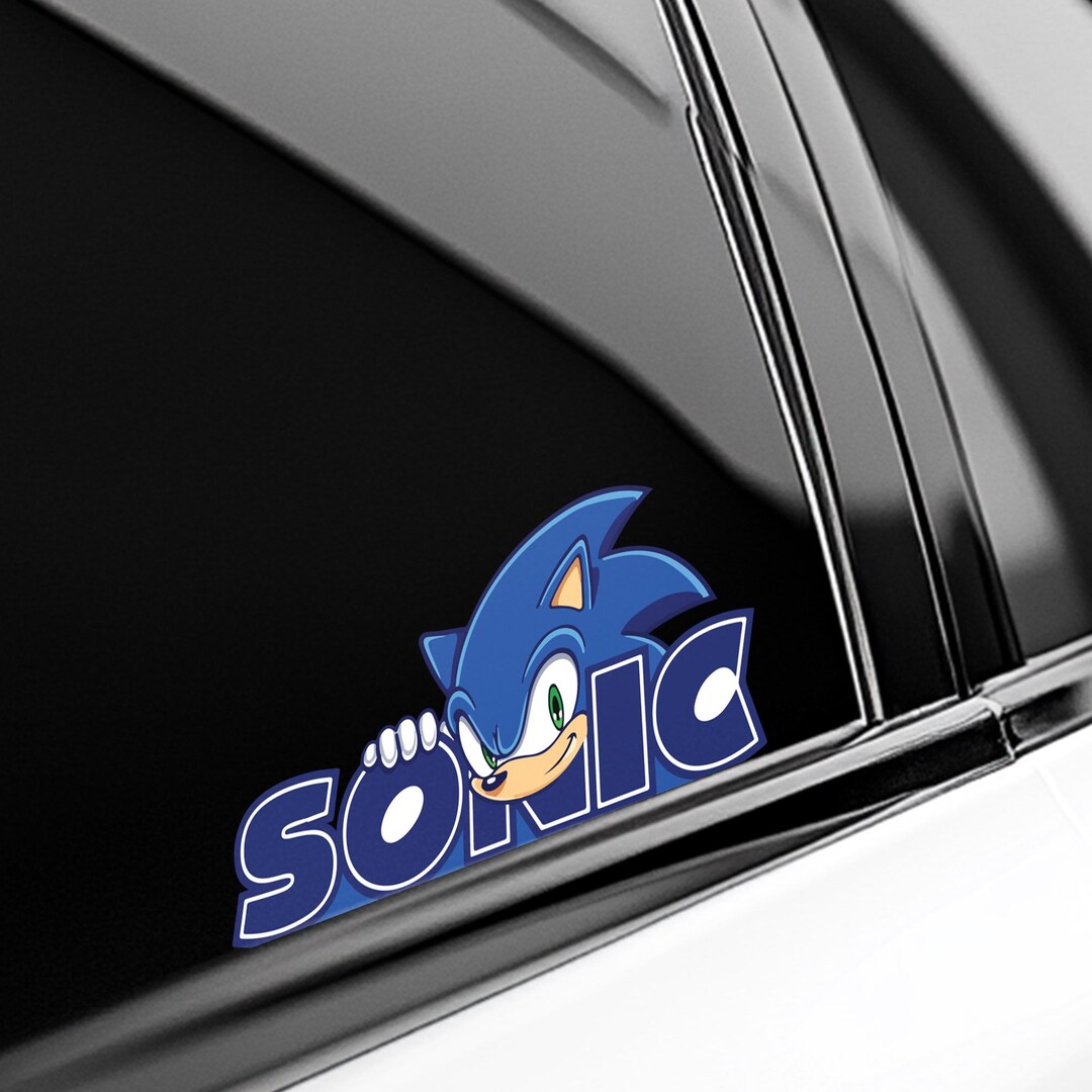 Sneaky Sonic Name Tag Peeker Car Window Decals - Bumper Waterproof ...