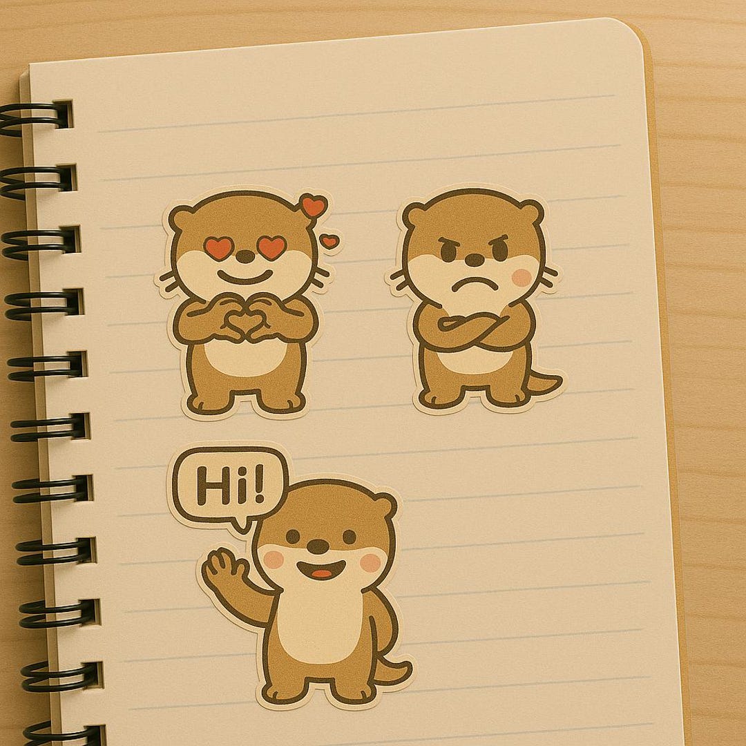 Kawaii Otter Sticker Set – Cute Stickers - Etsy