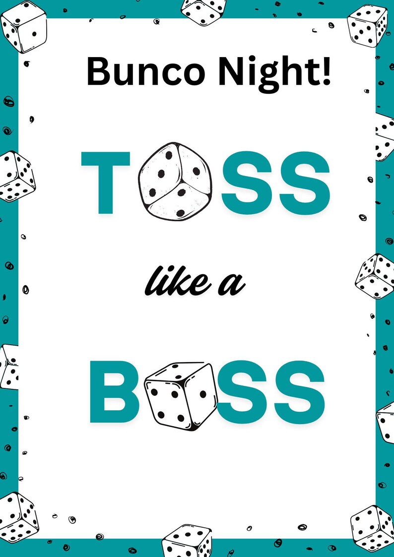 Bunco Bundle - Score Cards, Table Numbers, Individual Cards, Welcome ...
