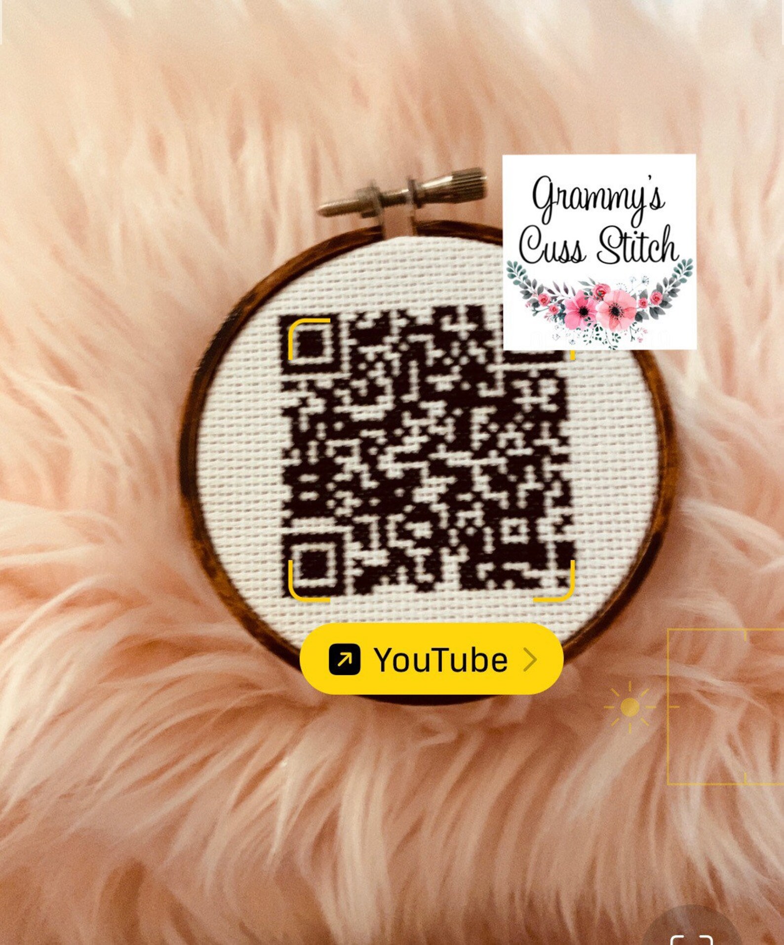 Rickroll QR Code Modern Cross Stitch Wall Hanging - Etsy