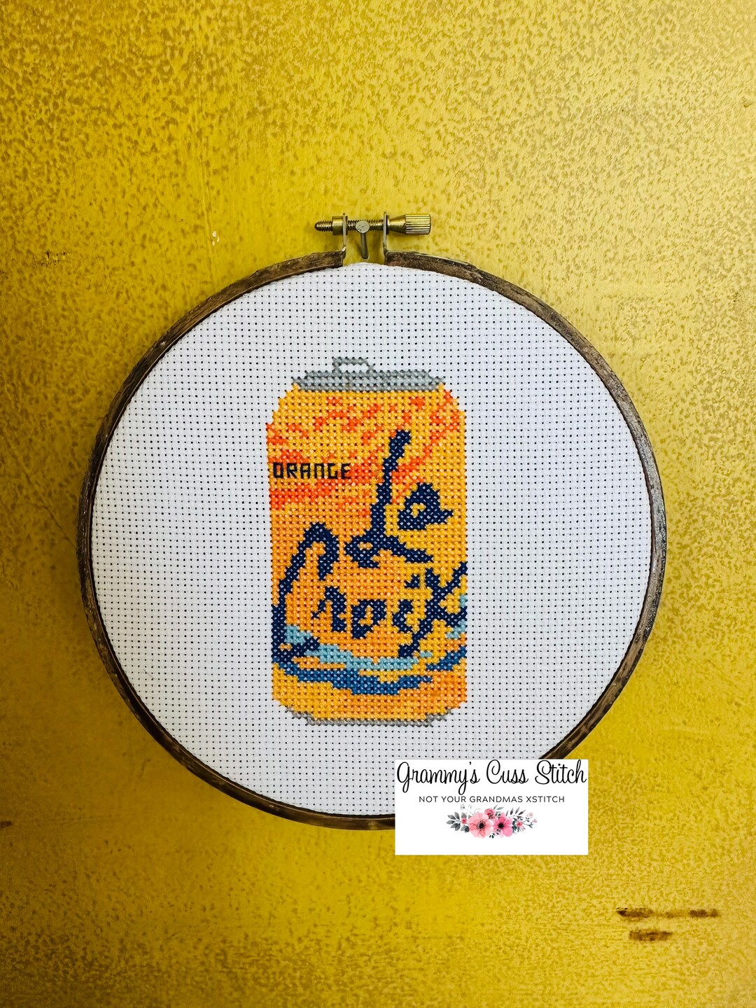 La Croix Can, Orange Modern Cross Stitch, Sparkling Water, Fun Home ...