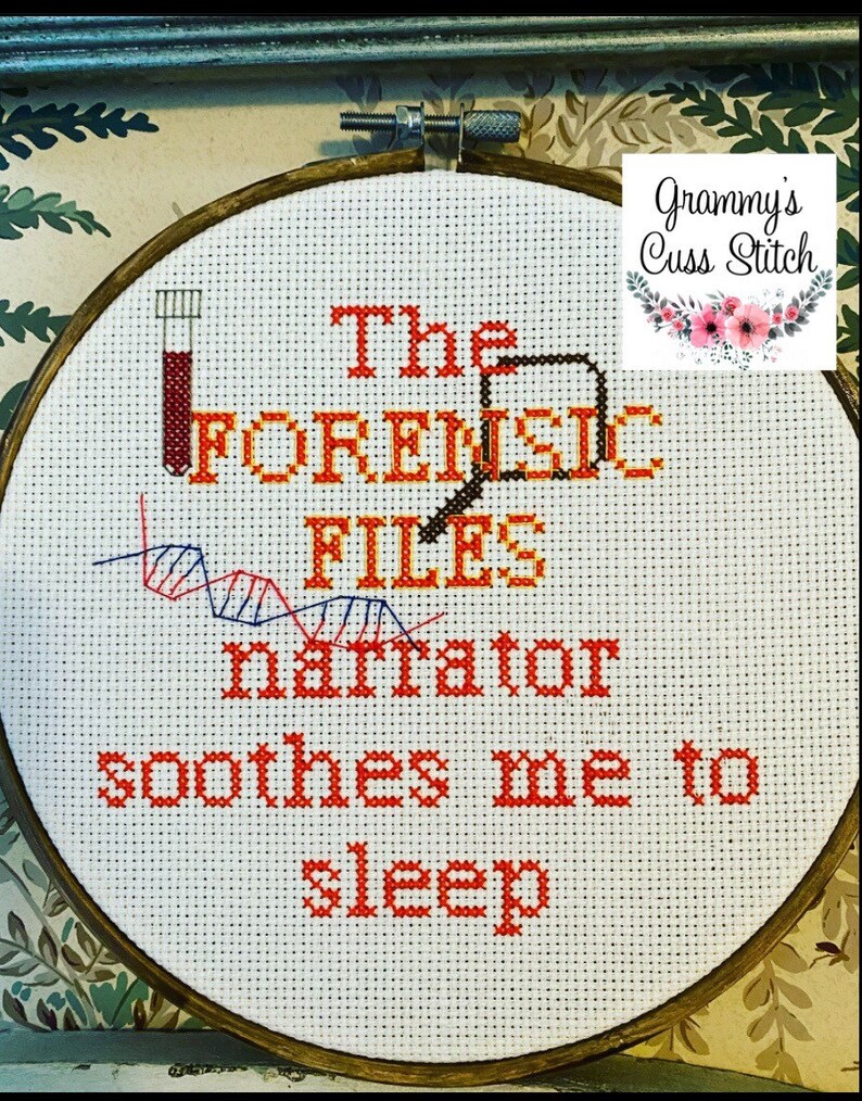 Forensic Files Cross Stitch True Crime Documentary Crimes | Etsy