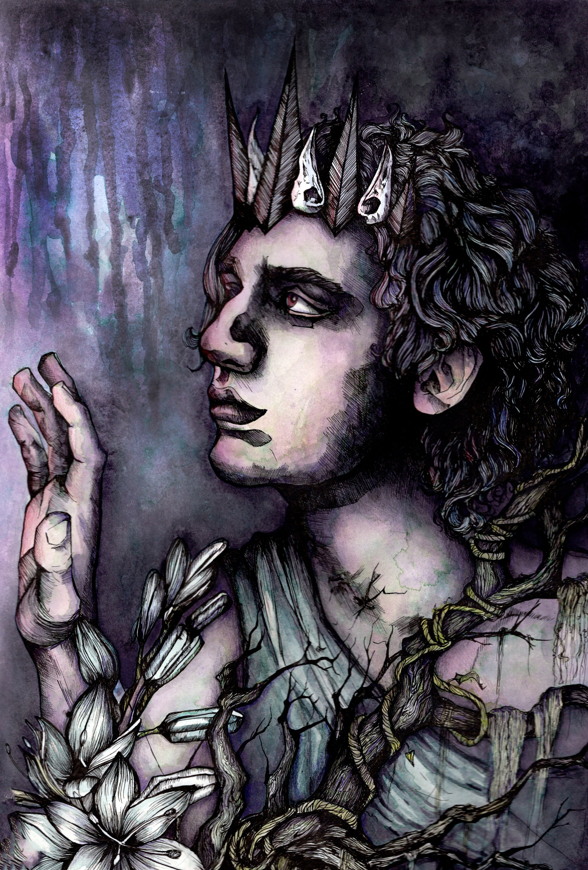 Hades Greek God of the Underworld Watercolor Illustration - Etsy