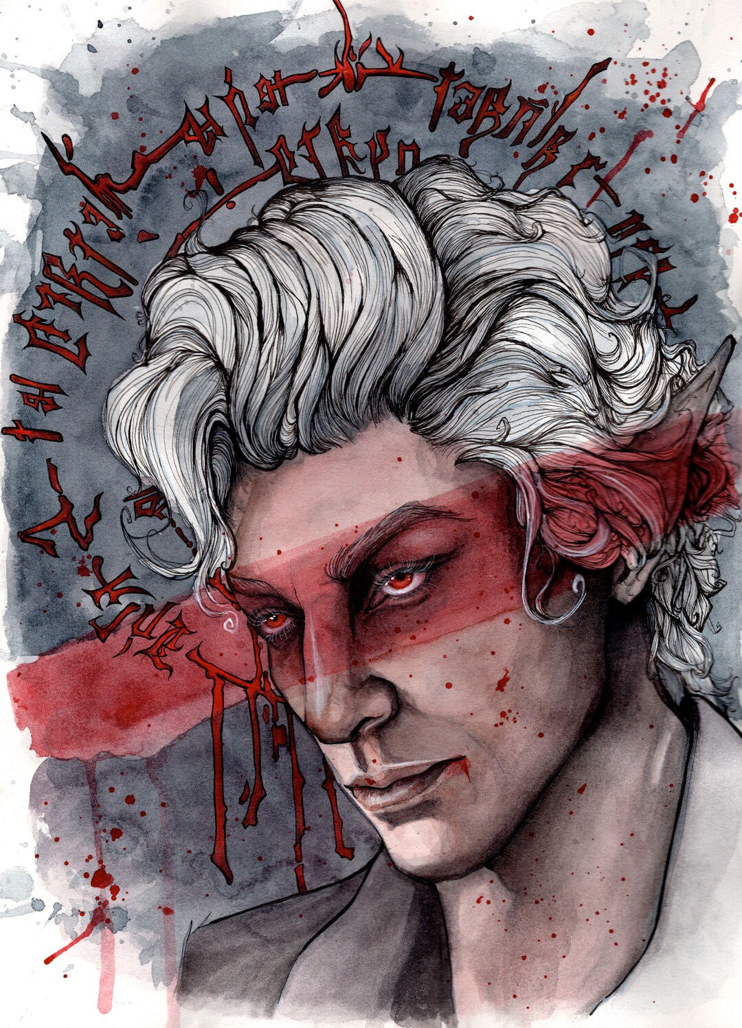 Astarion the Pale Elf Vampire From Baldur's Gate 3 Digital Print of ...