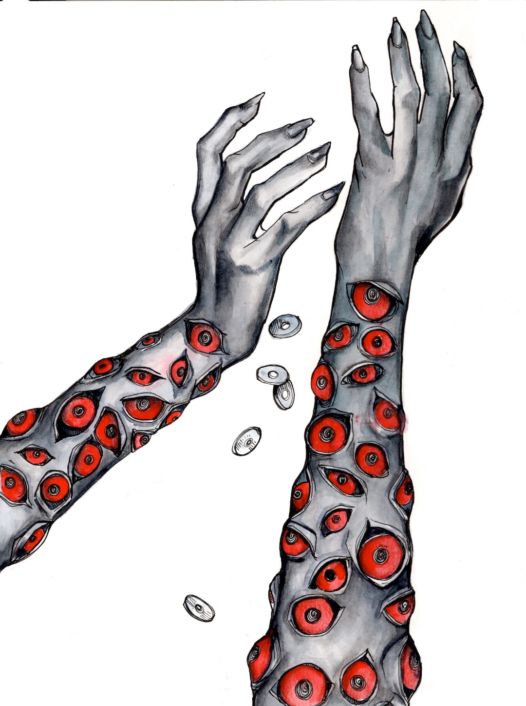 ORIGINAL Yokai Dodomeki Bird Eye Curse Japanese Horror Art - Etsy