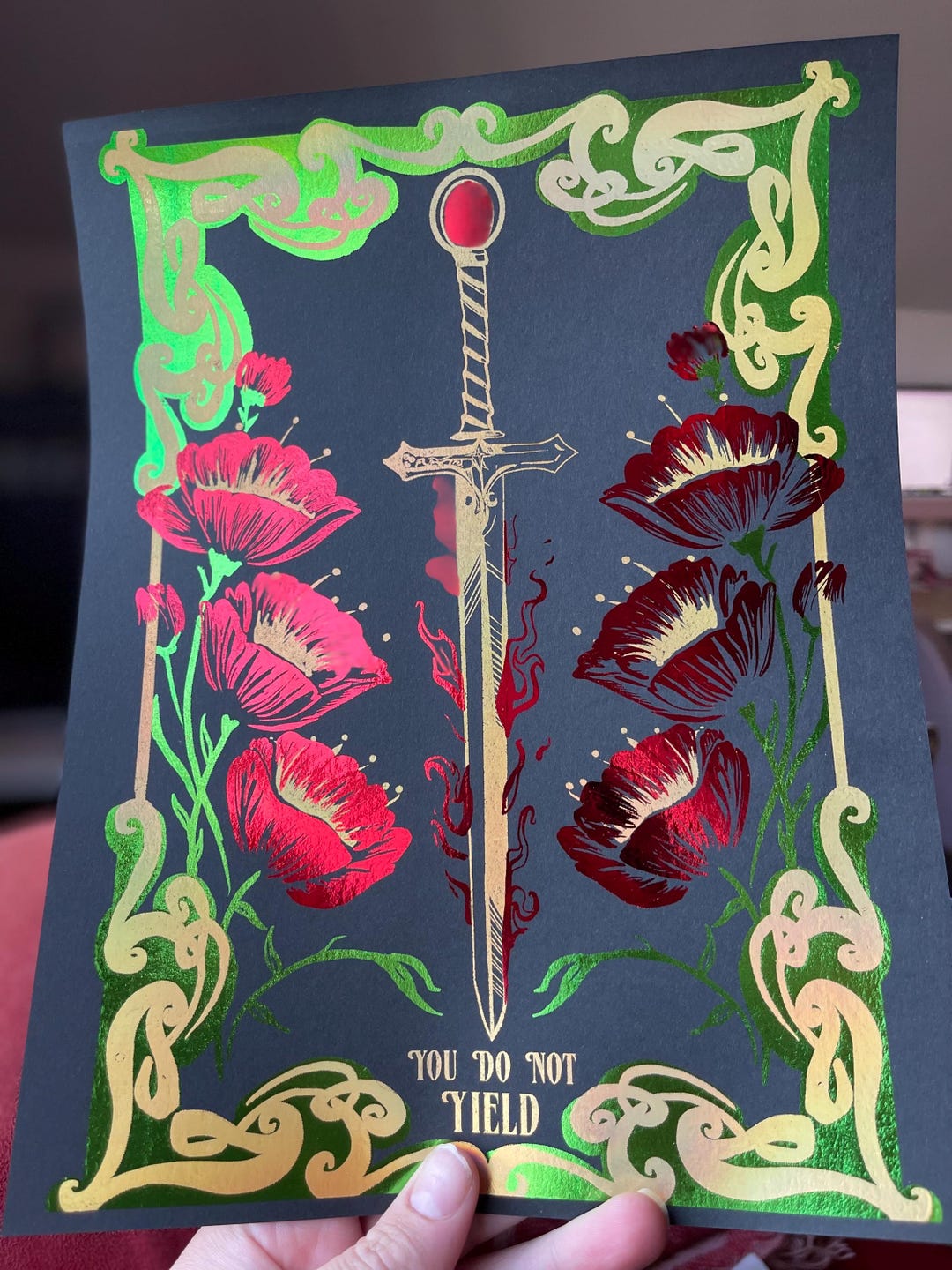 Goldryn Sword Foil Print Throne Of Glass Series Art 8 5x11 Etsy