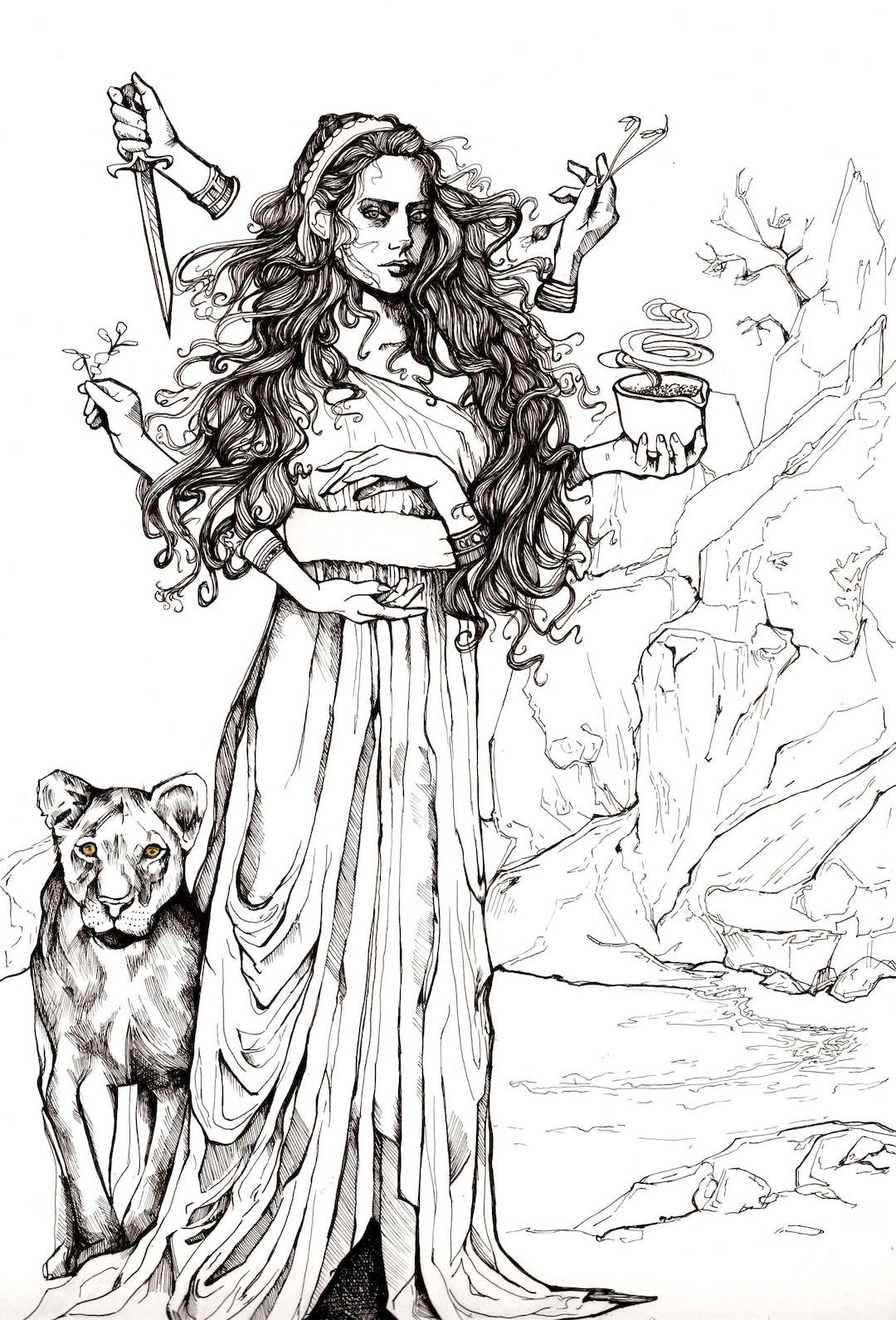 Circe Greek Goddess of Sorcery Based on the Novel by Madeline Miller - Etsy