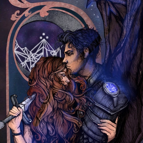 Azriel and Gwyn From the ACOTAR Series Gwynriel Illustration - Etsy ...