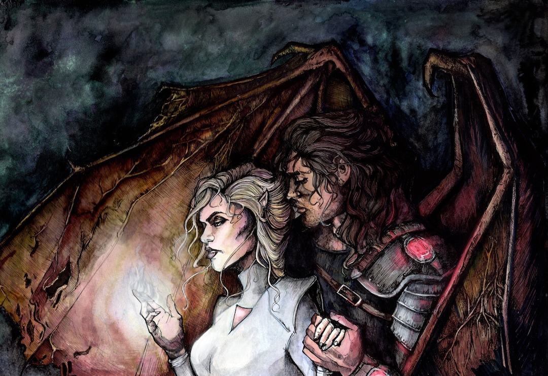 Nessian Illustration + Nesta and Cassian From A Court of Thorns and ...