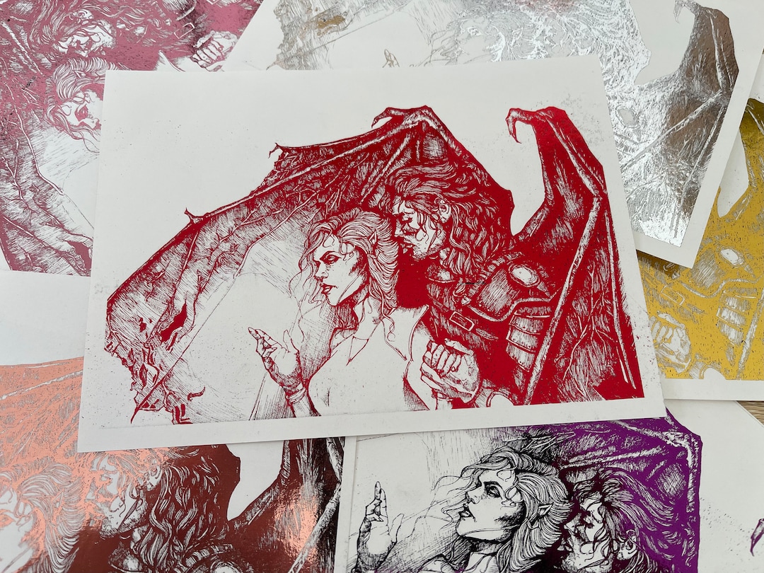 Foil Print Nesta And Cassian From A Court Of Silver Flames From The