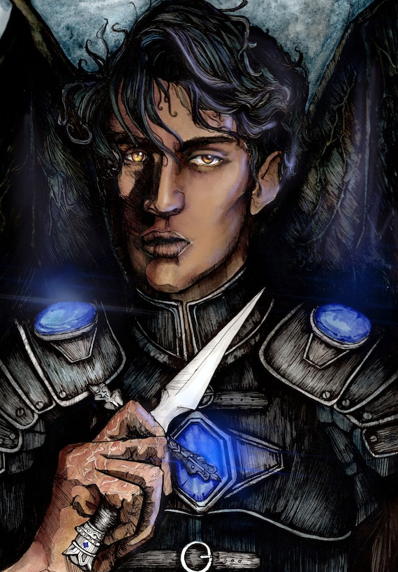 Azriel Portrait Illustration From the ACOTAR Series by Sarah J - Etsy