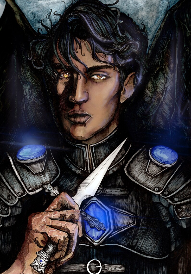 Azriel Portrait Illustration From the ACOTAR Series by Sarah J Maas - Etsy