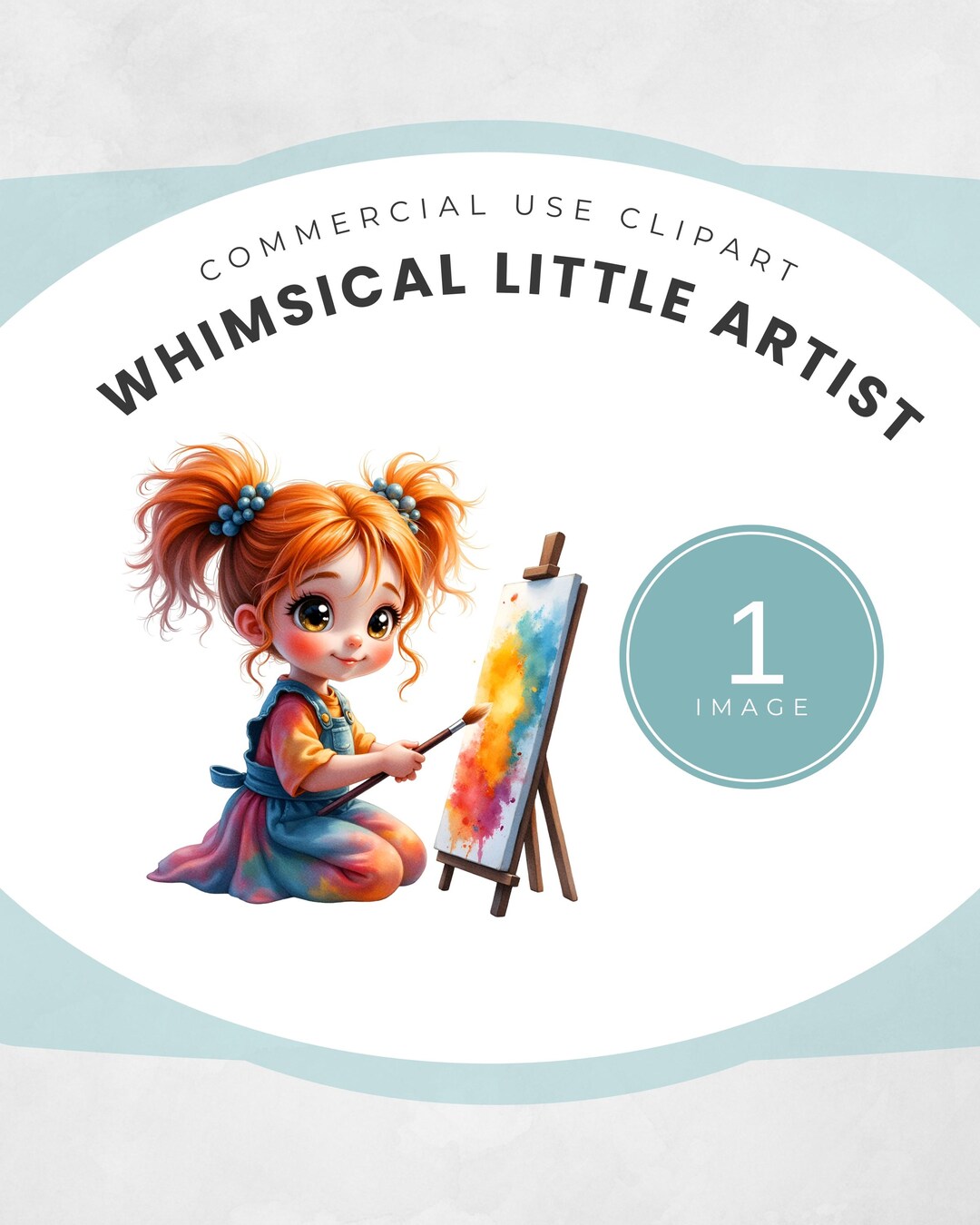 Whimsical Little Artist Clipart, Watercolor Illustration Transparent ...