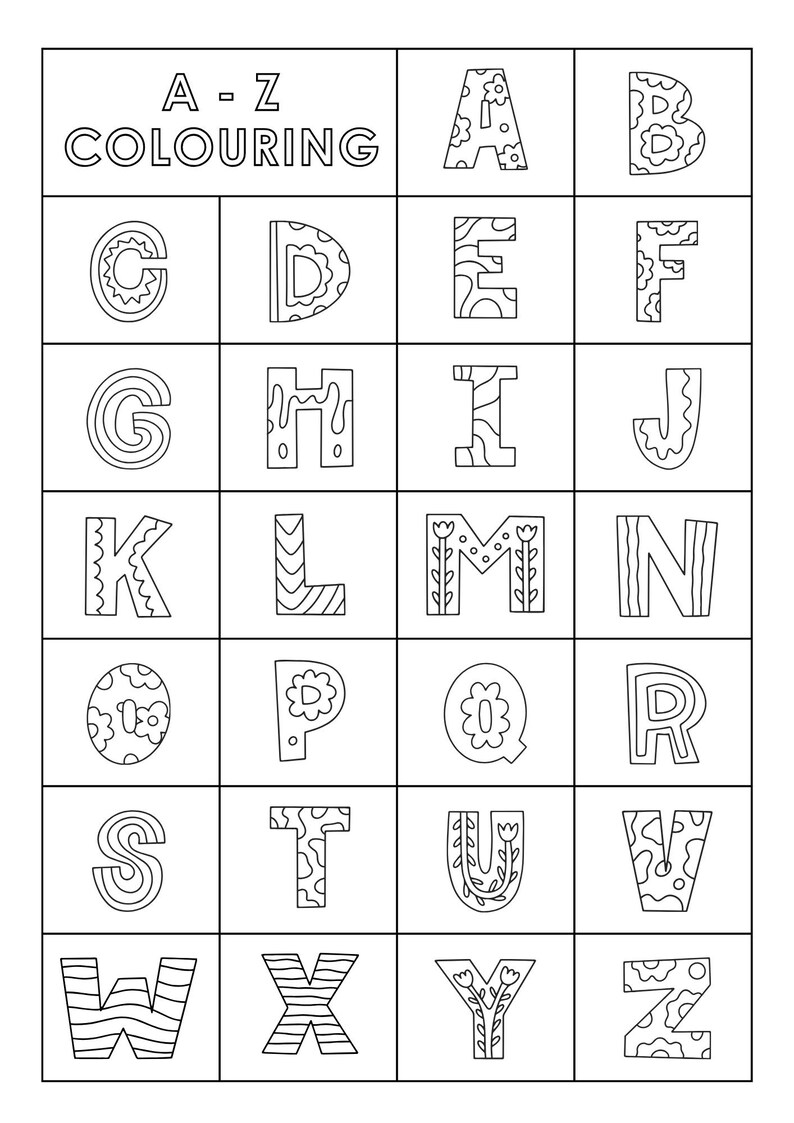 Printable ABC Baby Kids Colouring Book | Digital Download | Animal ...