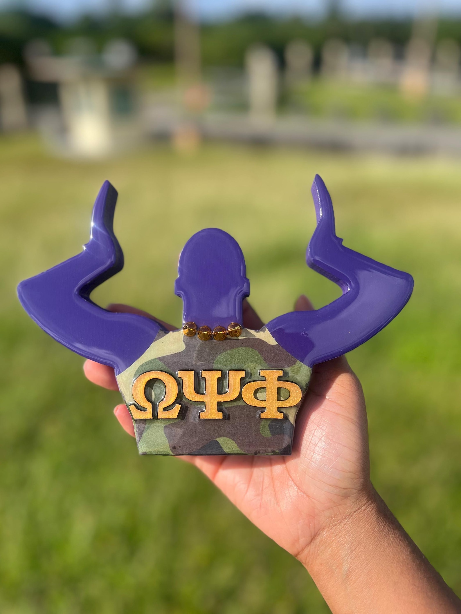 Omega Psi Phi Hook Man Wood Cutout | Freestanding Greek Decor | Resin ...