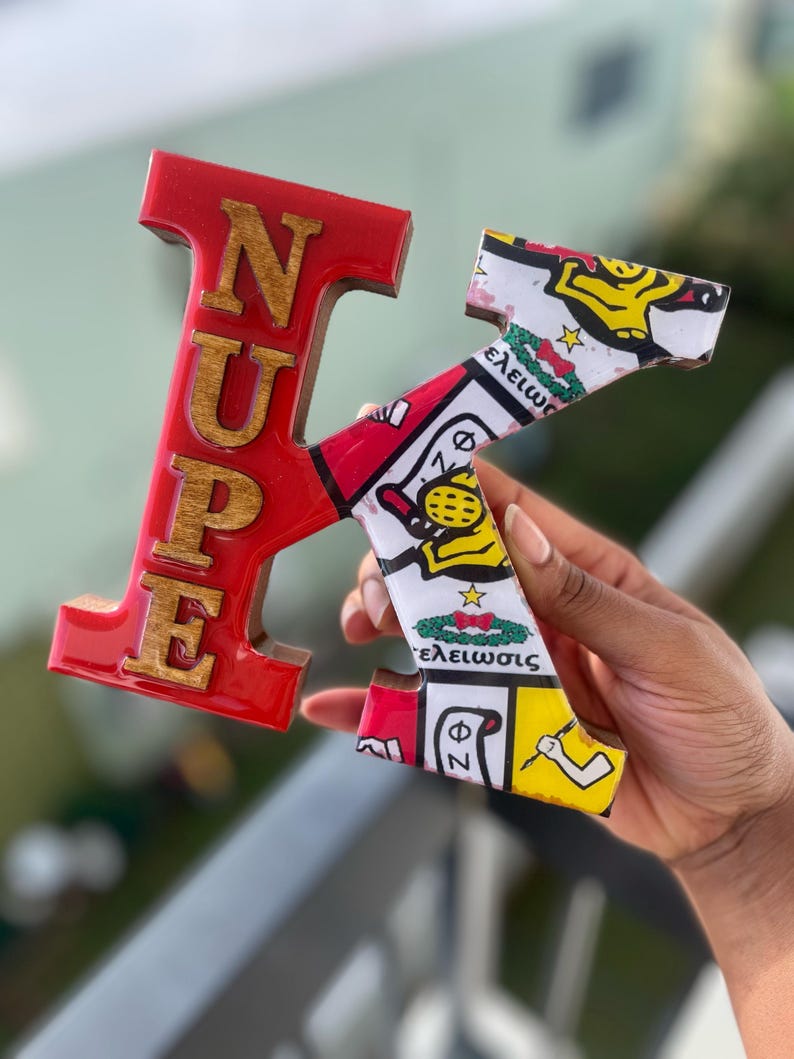 6” Wooden Letter “K” – Kappa Alpha Psi® | NUPE Decor | Resin Finish ...