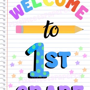 Welcome to 1st Grade Sign Digital Download - Etsy