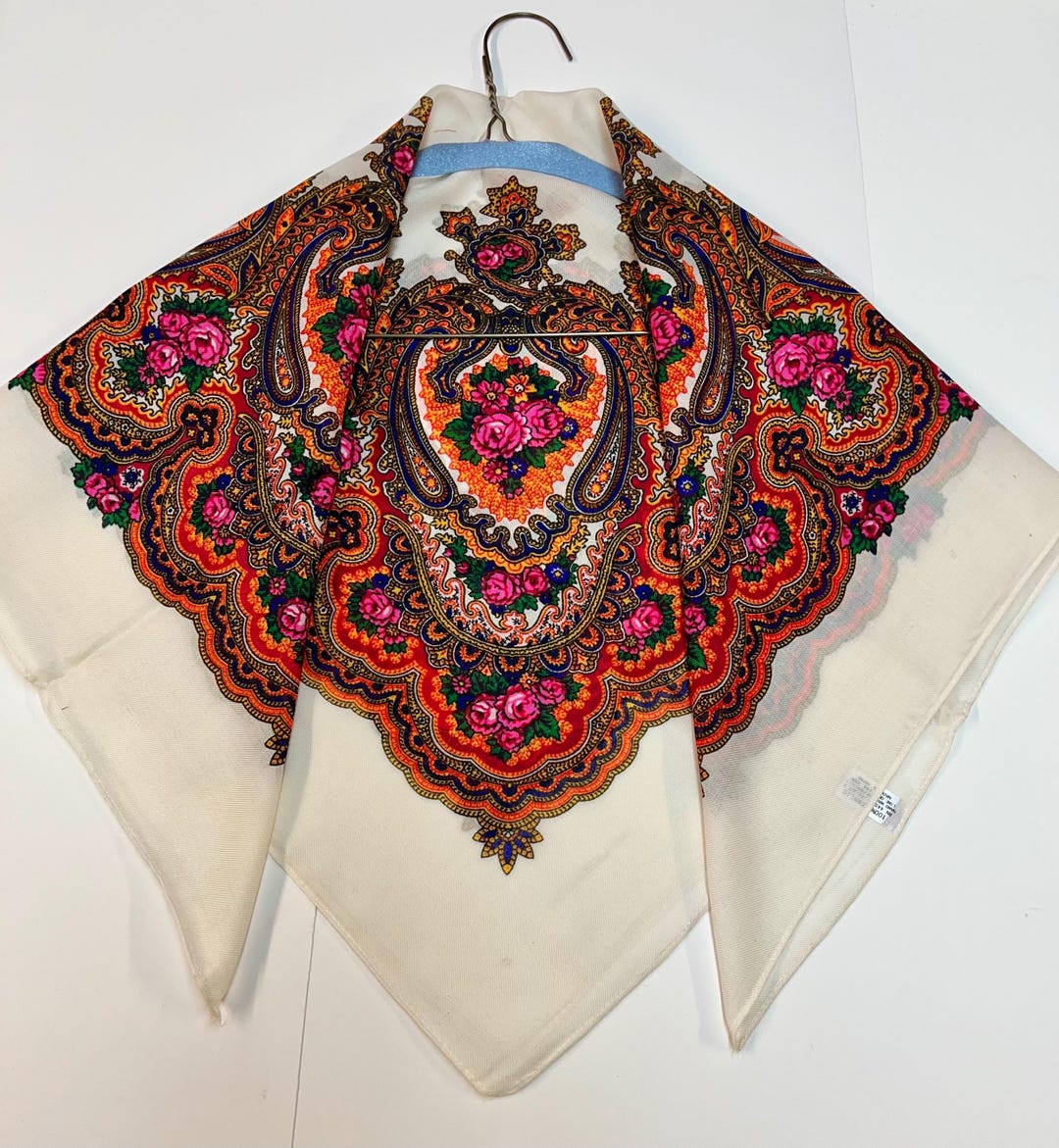 Vintage Russian, Ukrainian, Albanian, Polish Scarf Design - Etsy