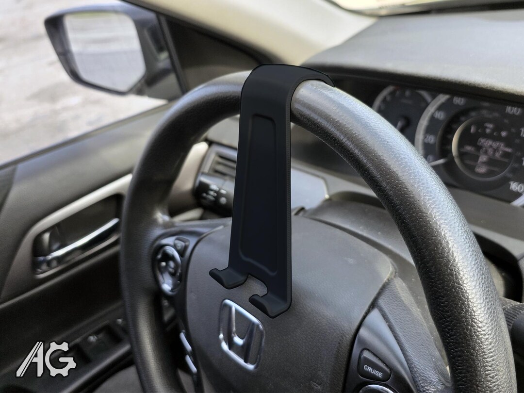 Black Steering Wheel Phone Holder Clip – Hands-free Car Mount for ...