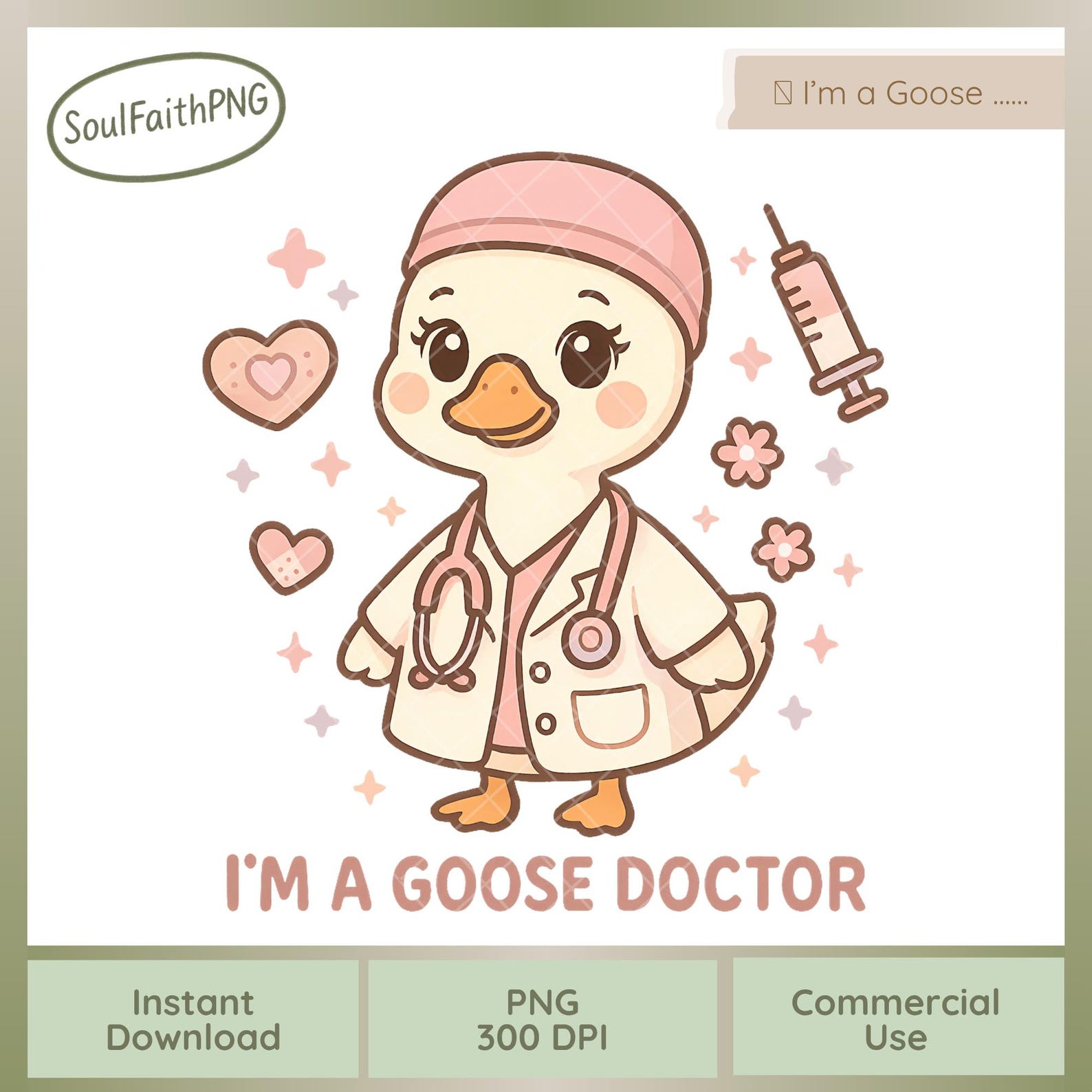 I’m a Goose Doctor PNG | Cute Silly Goose Clipart for Sublimation ...