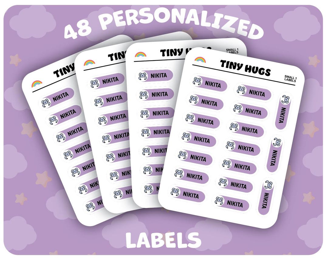 Custom Animal Name Labels for Kids: Waterproof Daycare School Supplies ...