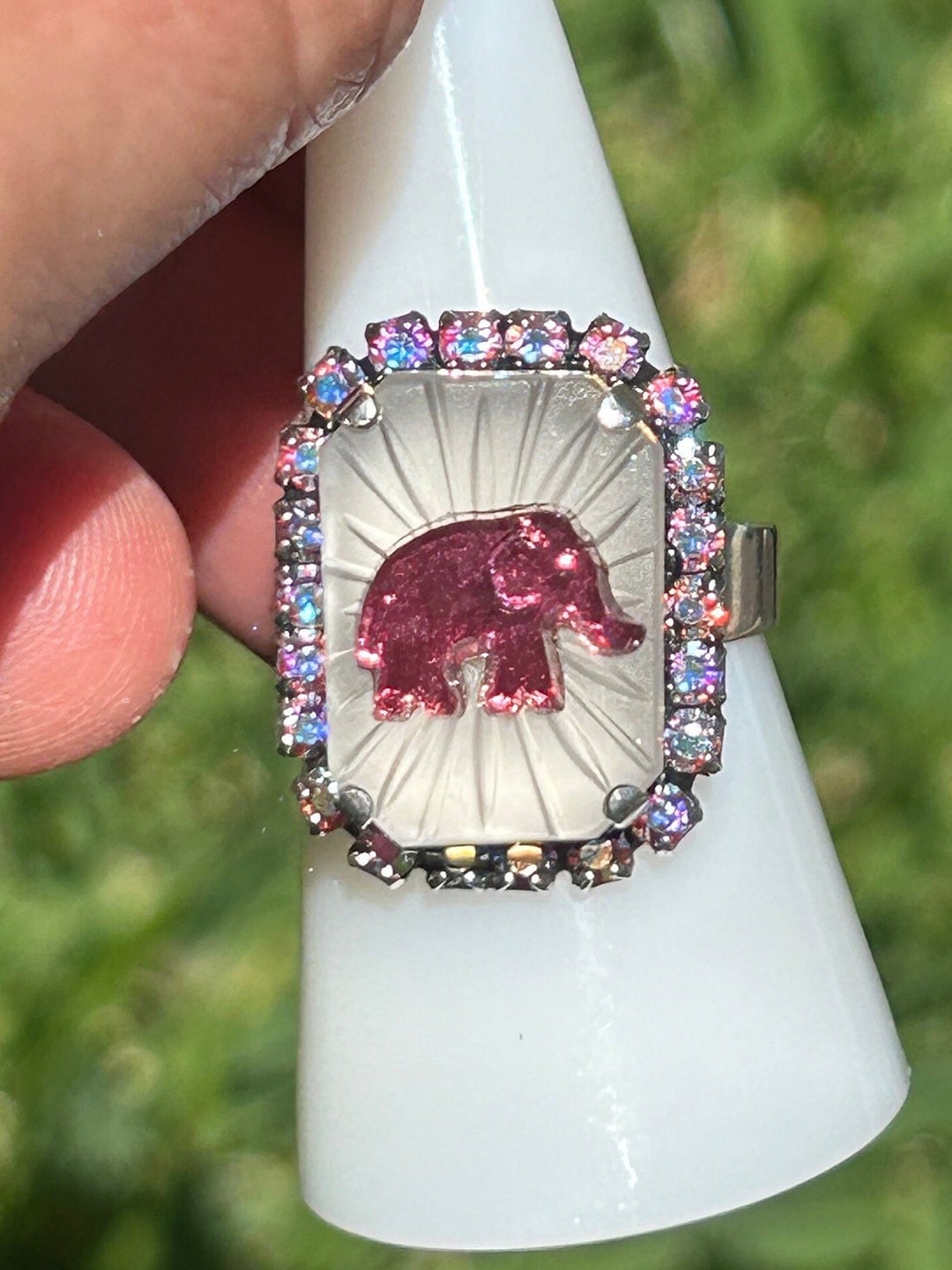 Vintage German Camphor Frosted Crystal Sunray Starburst Glass Swarovski ...