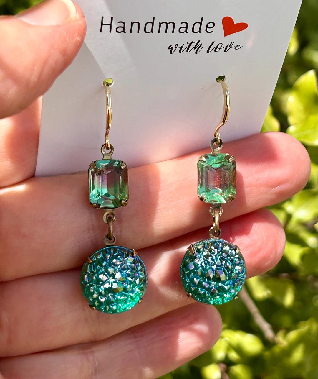 Handmade Vintage Two Toned Candy Apple Red Green Jewels With 1940s ...